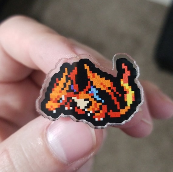 Mega Charizard Y 8 Bit Pixel Acrylic Pin - Etsy Australia