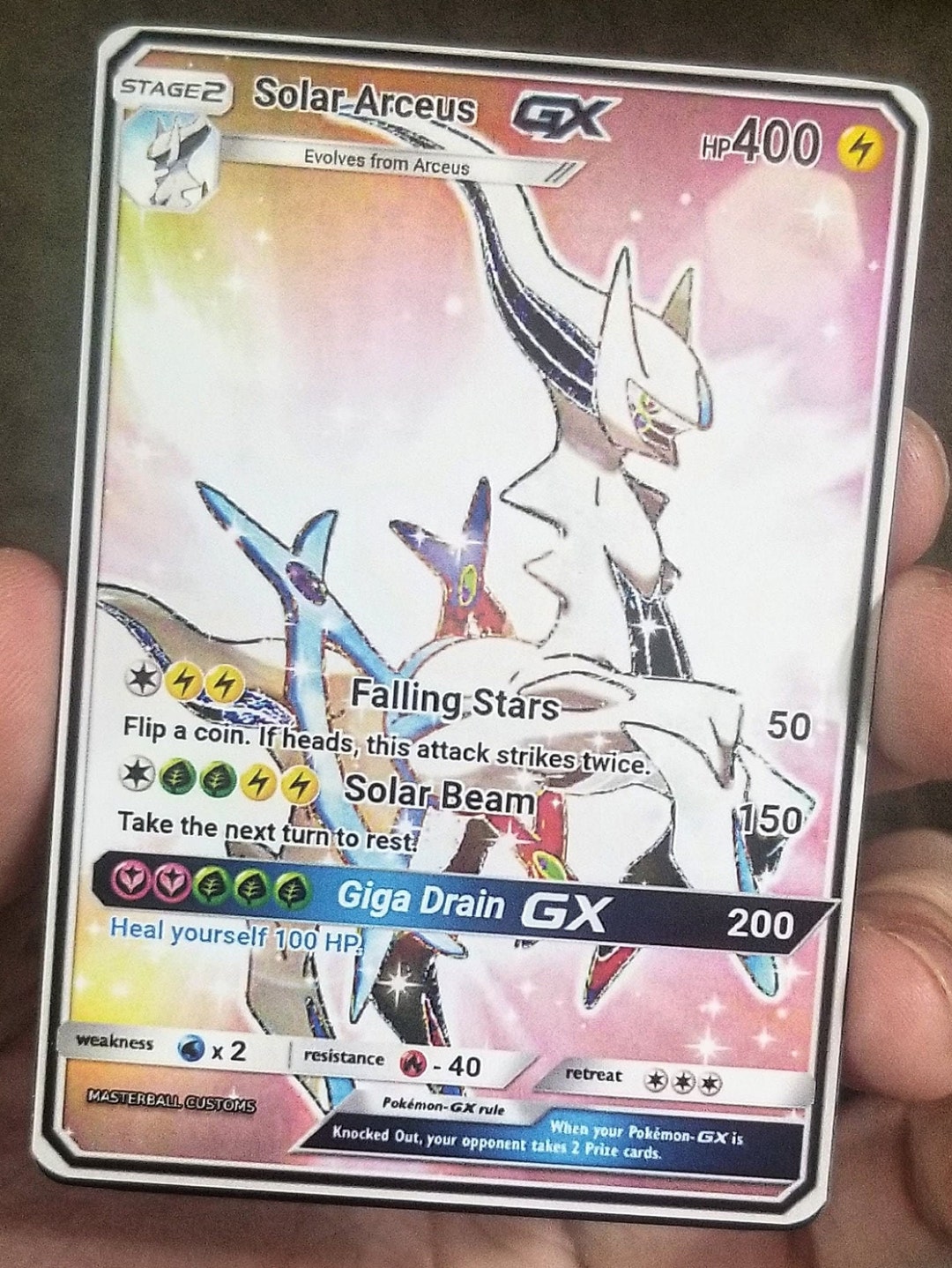 Solar Arceus GX Fanmade Custom Trading Card Pokemon - Etsy