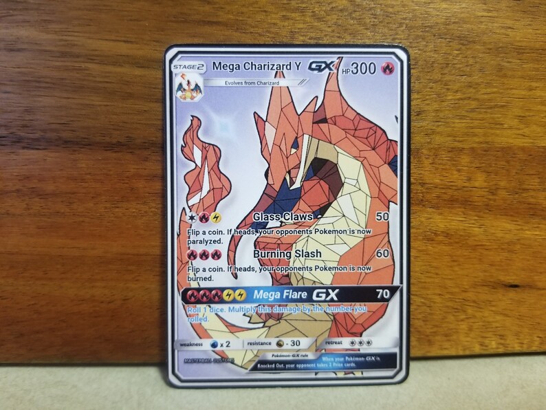 Stained Glass Mega Charizard Y GX Fan-made Custom Trading Card - Etsy