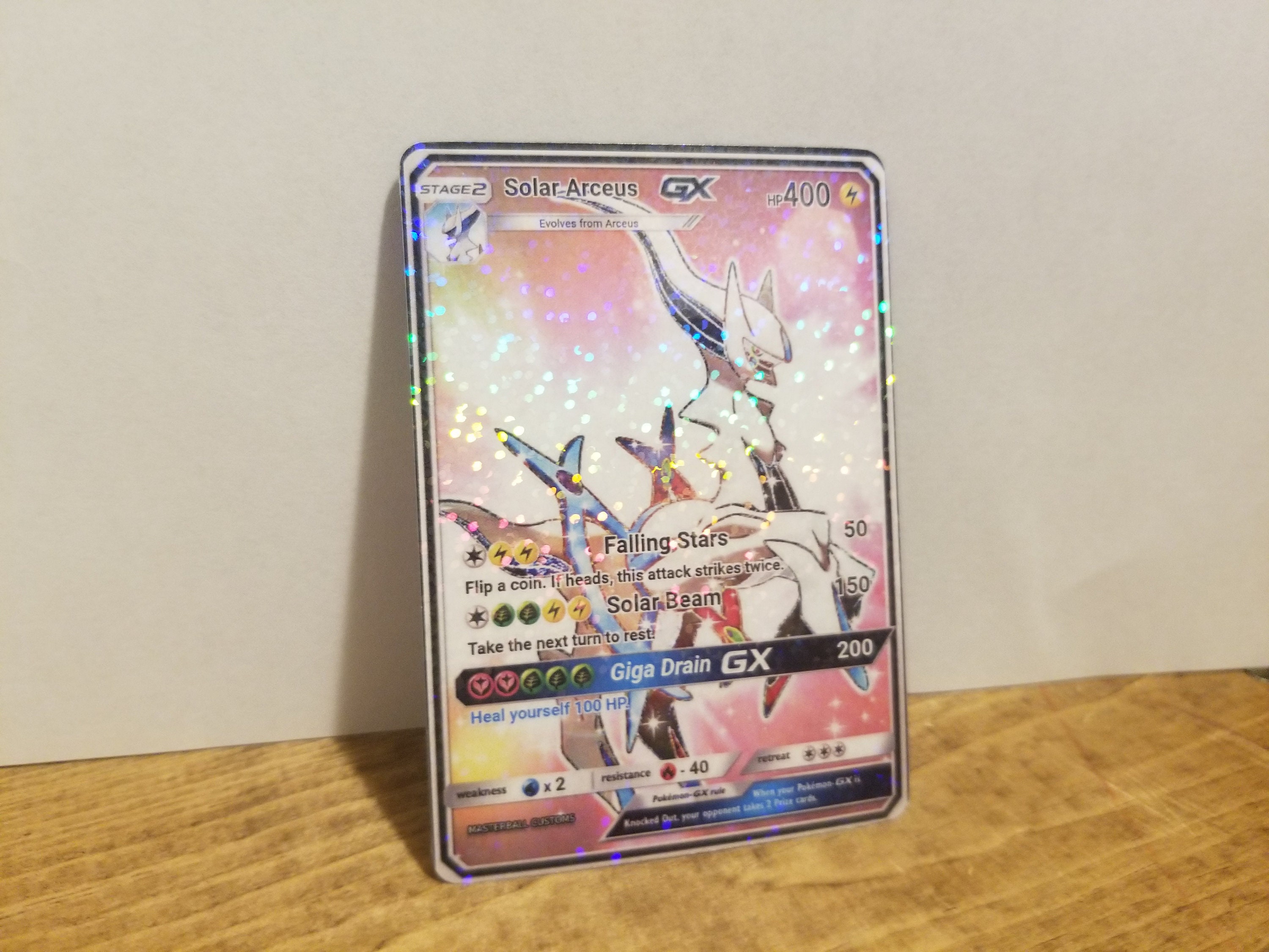 Full Diamond Holo Solar Arceus GX Extended Art Fan-made Custom Trading ...