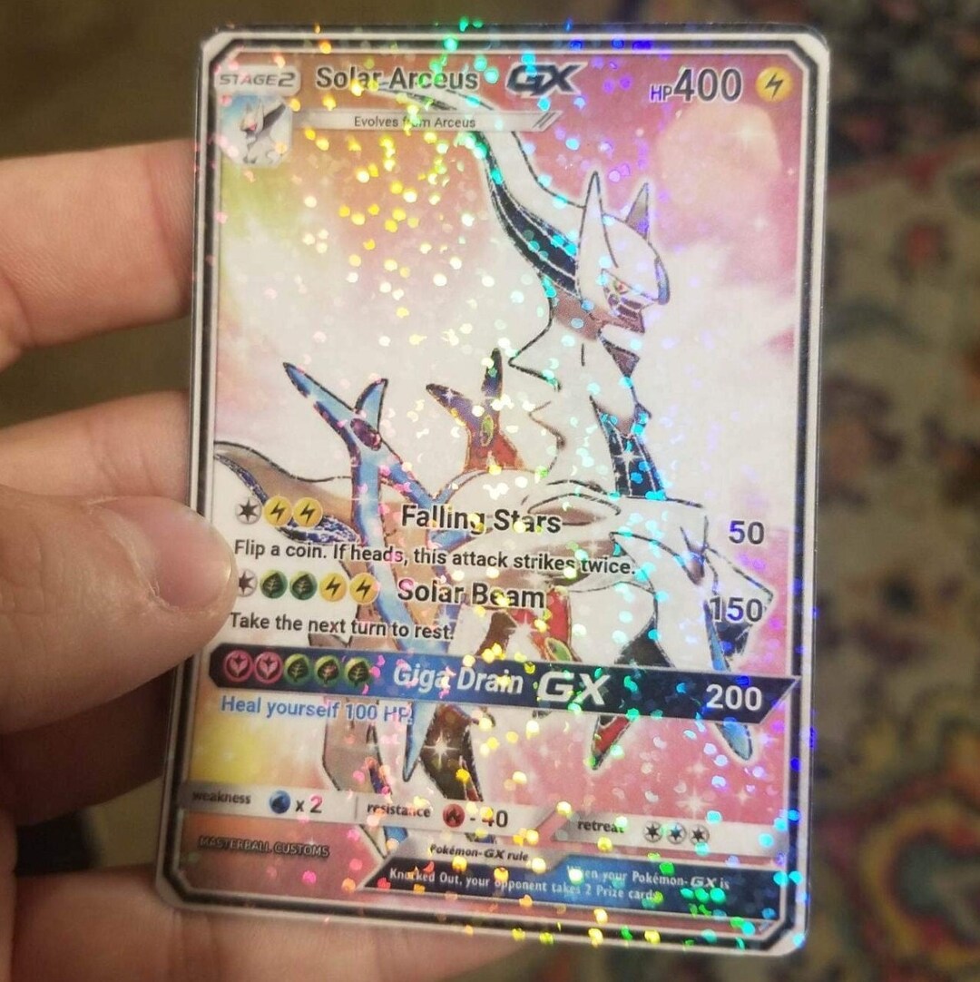 Full Diamond Holo Solar Arceus GX Extended Art Fan-made Custom Trading ...