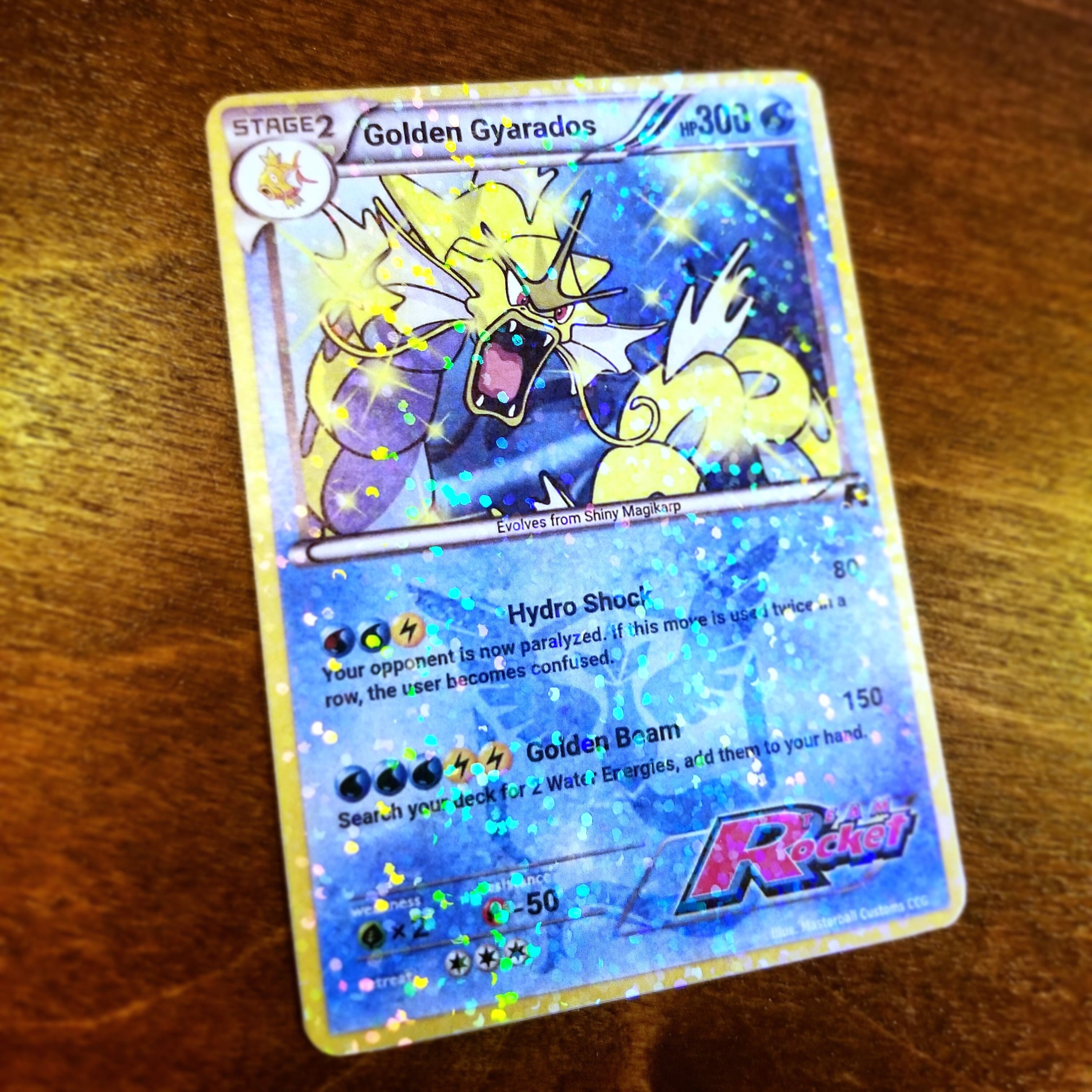 Fan-made Custom Trading Card, Full Diamond Holo, 'golden Gyarados ...