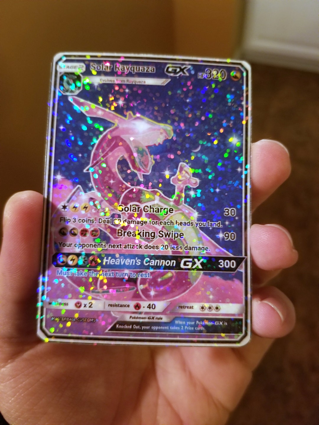 Custom Fan-made Trading Card - Solar Rayquaza GX - Full Diamond ...