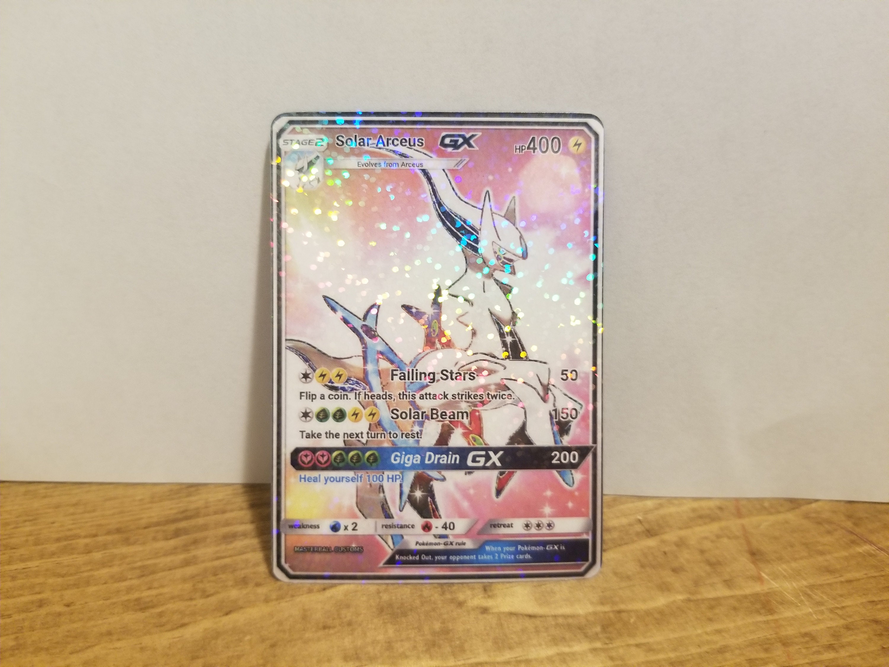 Full Diamond Holo Solar Arceus GX Extended Art Fan-made Custom Trading ...