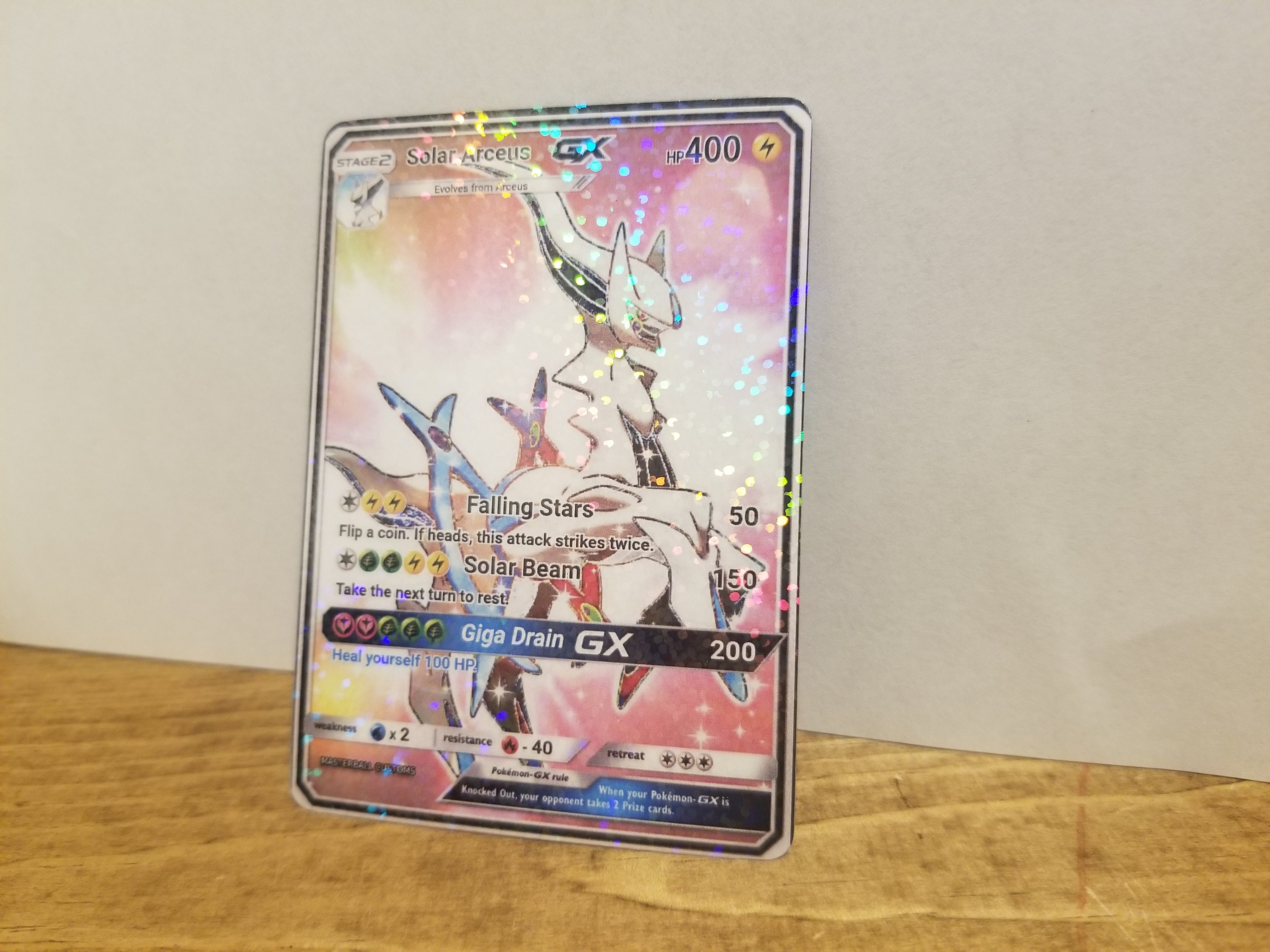 Full Diamond Holo Solar Arceus GX Extended Art Fan-made Custom Trading ...
