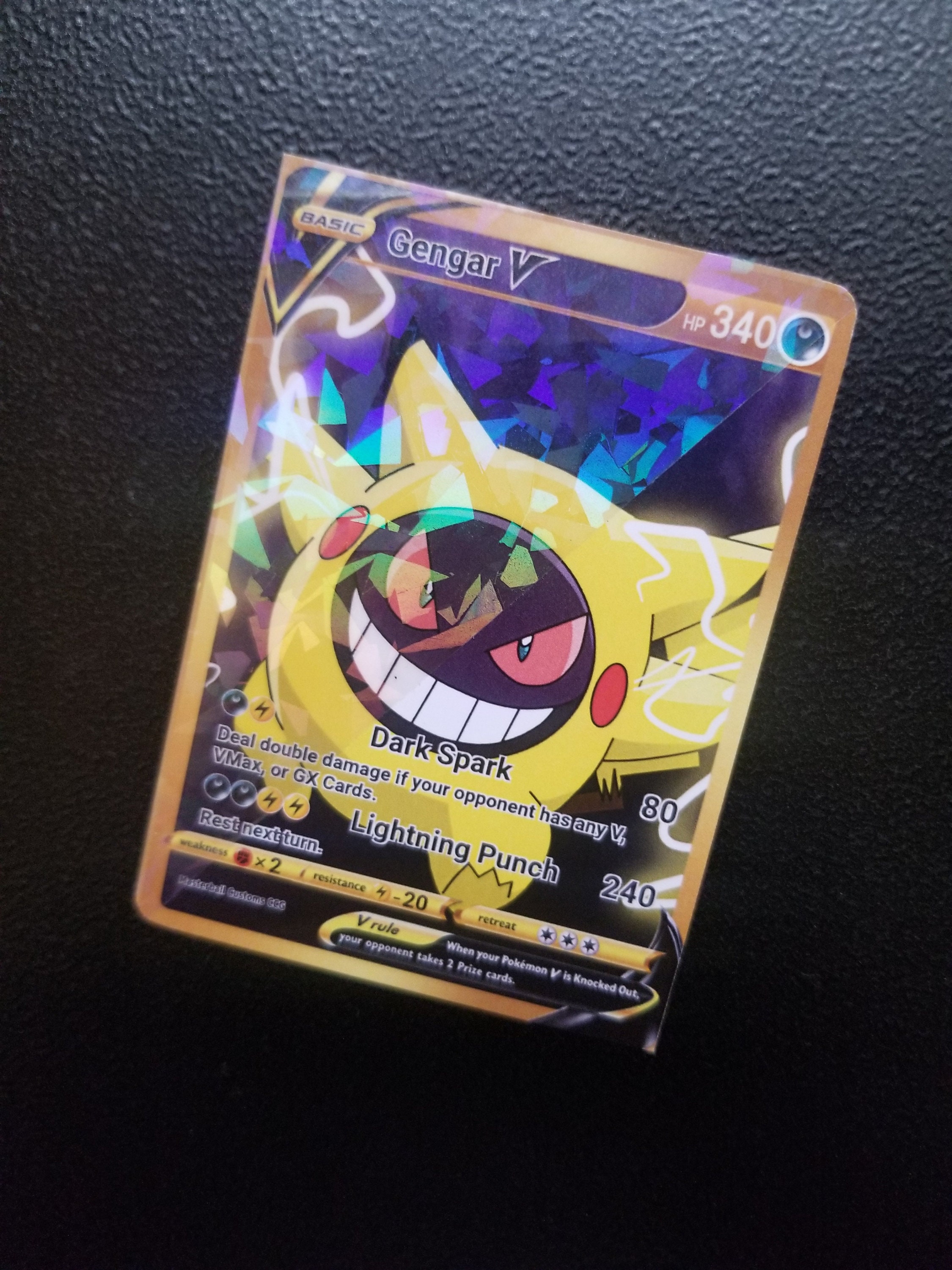 1 of 1 Holo Error Corner Error Gengar V poncho Gengar - Etsy
