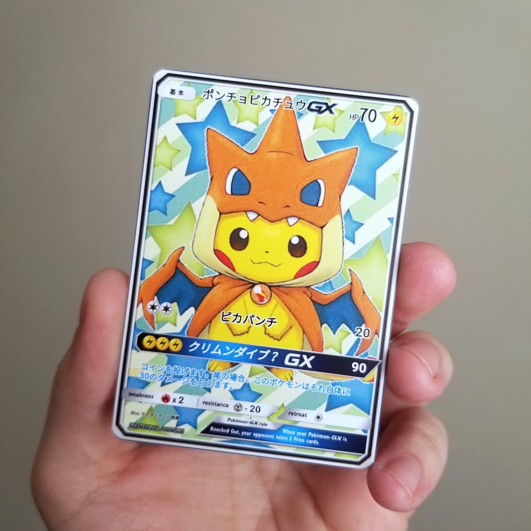 Japanese Style Fan-made Custom Card, Unofficial, Pikachu Wearing ...