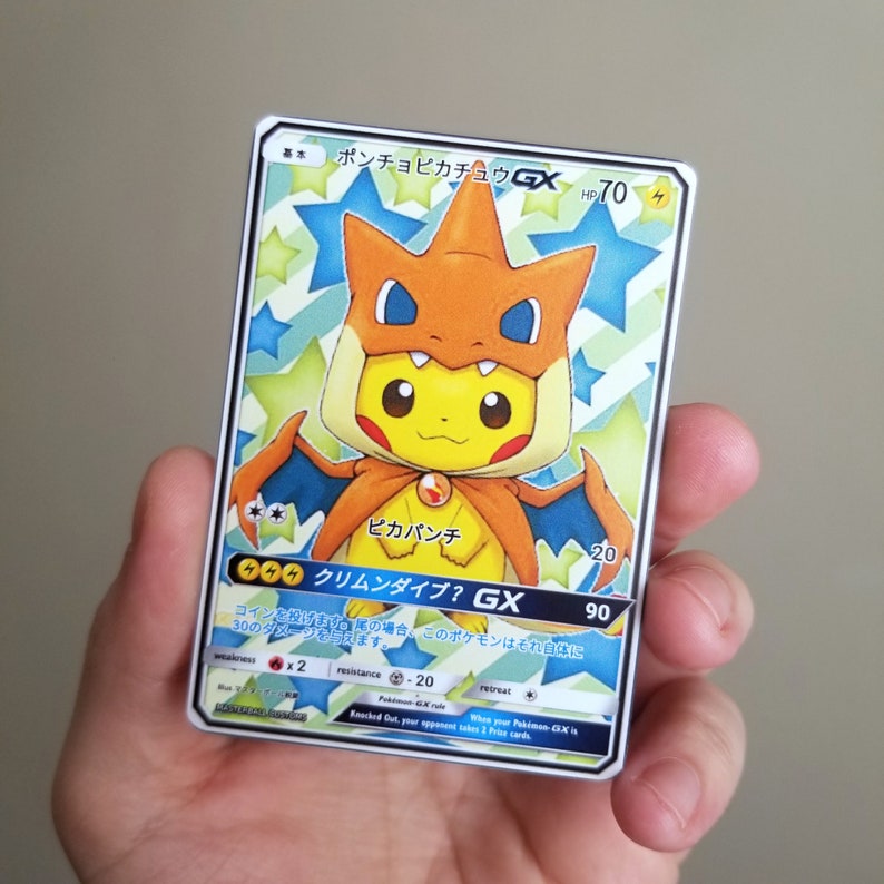 Japanese Style Fan-made Custom Card, Unofficial, Pikachu Wearing ...