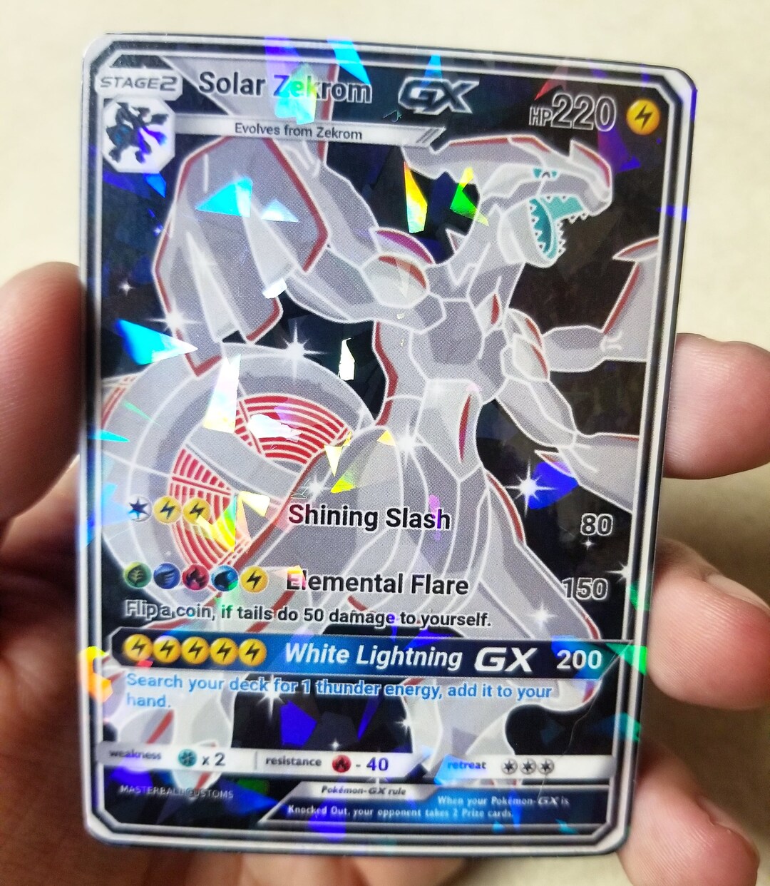 Solar Zekrom GX - Shattered Ice Full Art Holo - Fanmade Custom Orachi ...