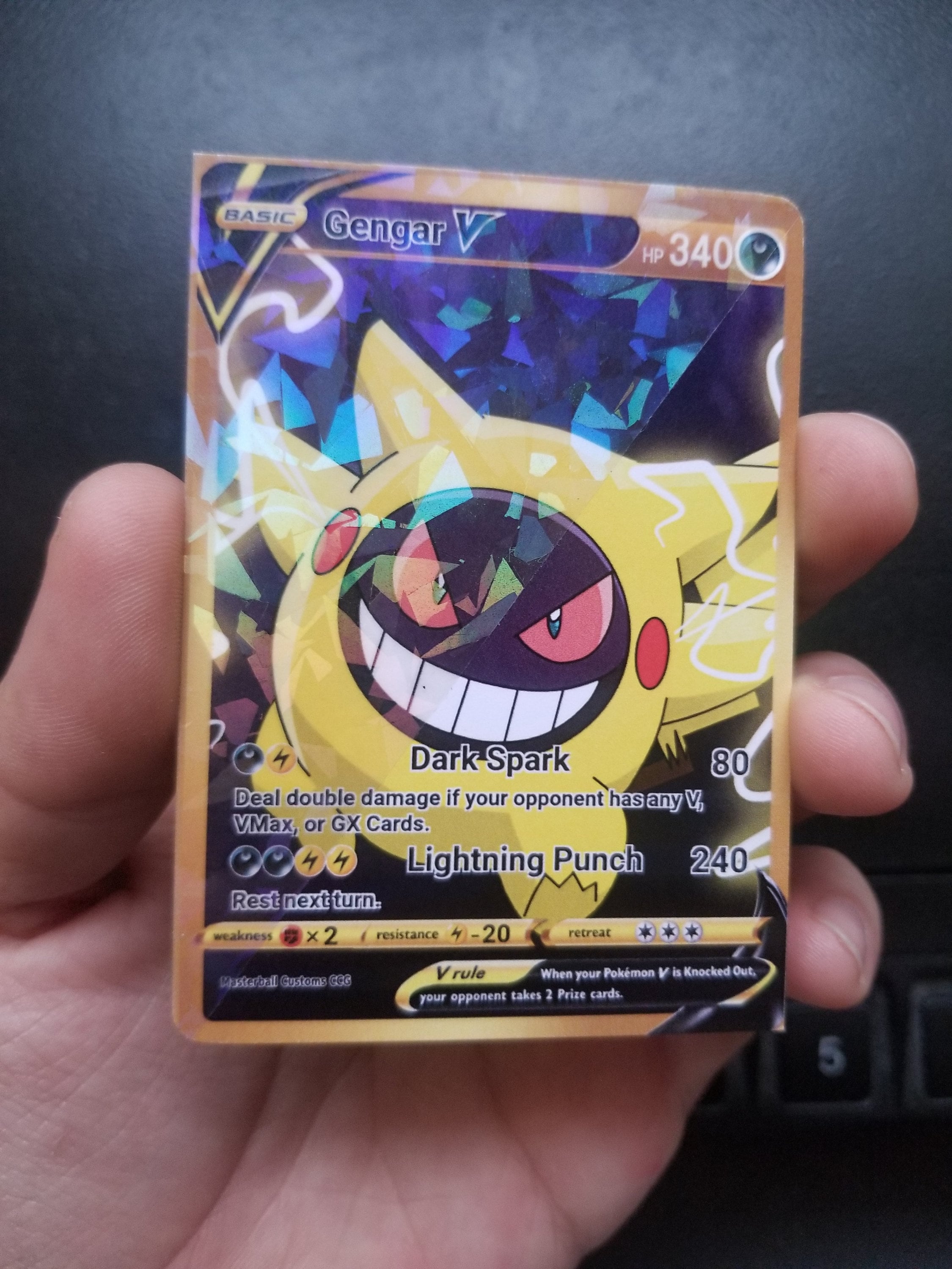 1 of 1 Holo Error Corner Error Gengar V poncho Gengar - Etsy