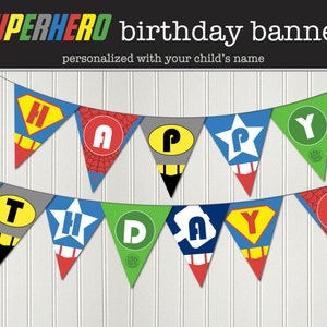 Superhero birthday banner Personalized with your child's | Etsy