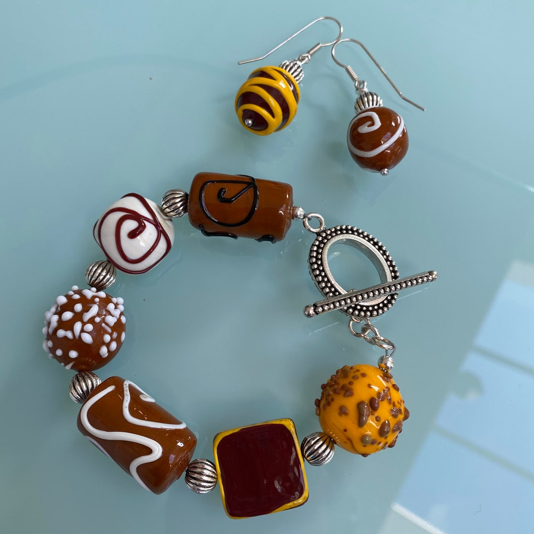Candy Bead Bracelet and Earrings in Murano Glass - Etsy