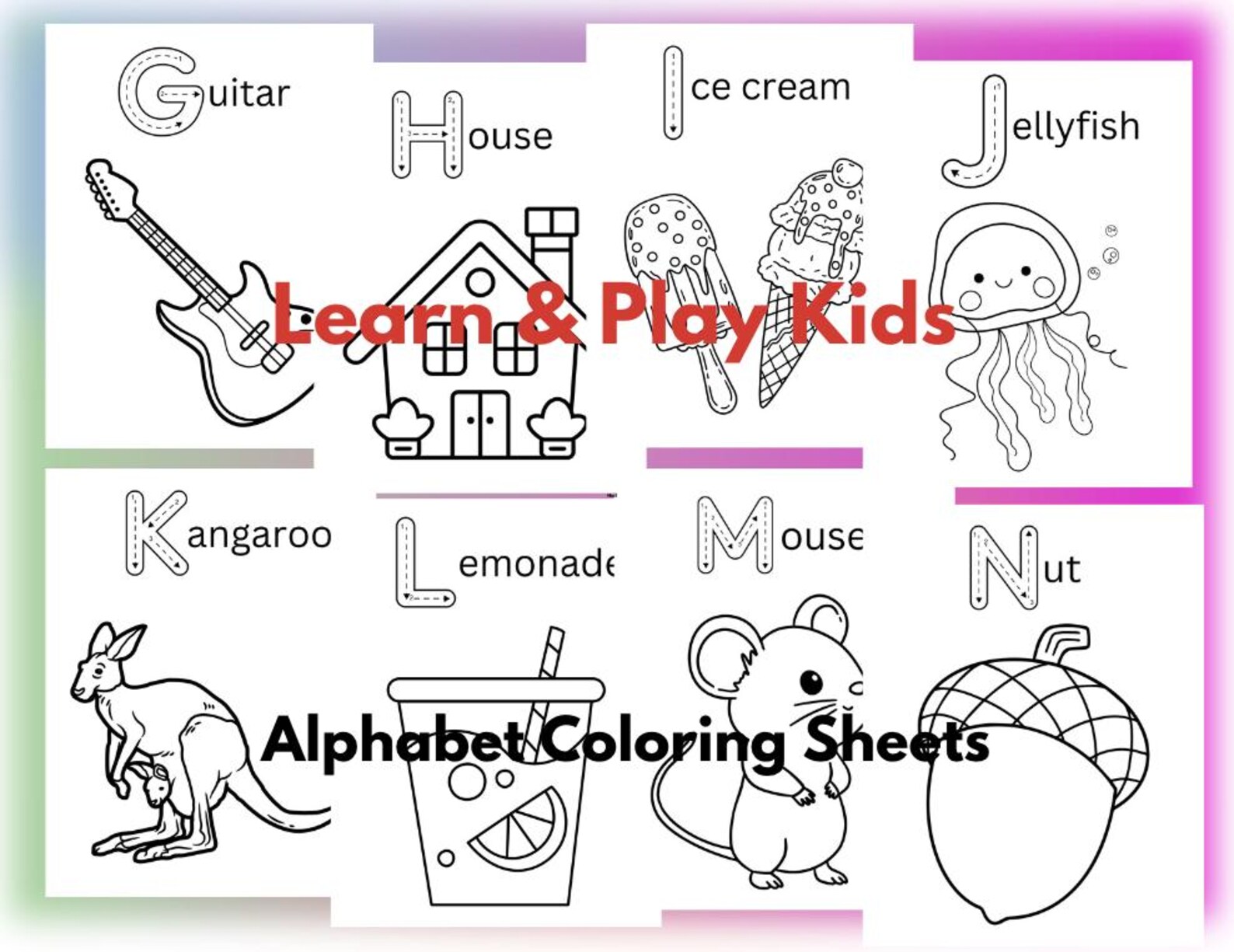 Alphabet Coloring Pages, Letters ABC Coloring Sheets, A-Z A to Z - Etsy