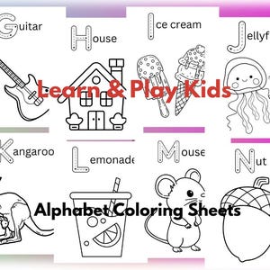 Alphabet Coloring Pages, Letters ABC Coloring Sheets, A-Z A to Z - Etsy