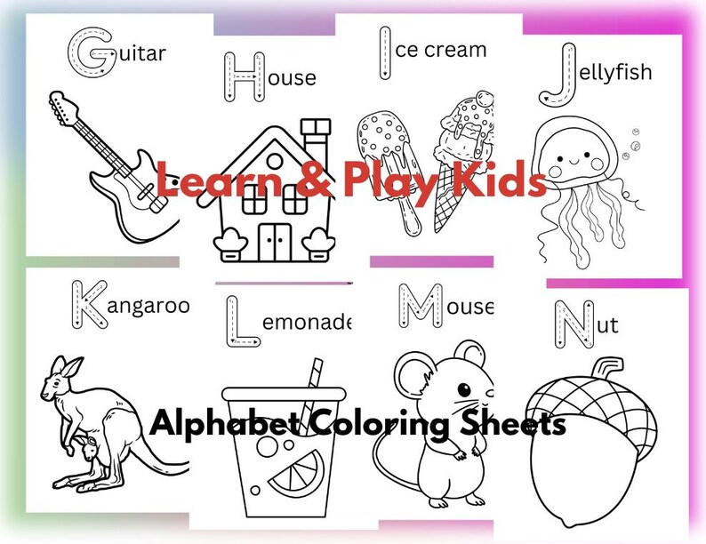 Alphabet Coloring Pages, Letters ABC Coloring Sheets, A-Z A to Z - Etsy