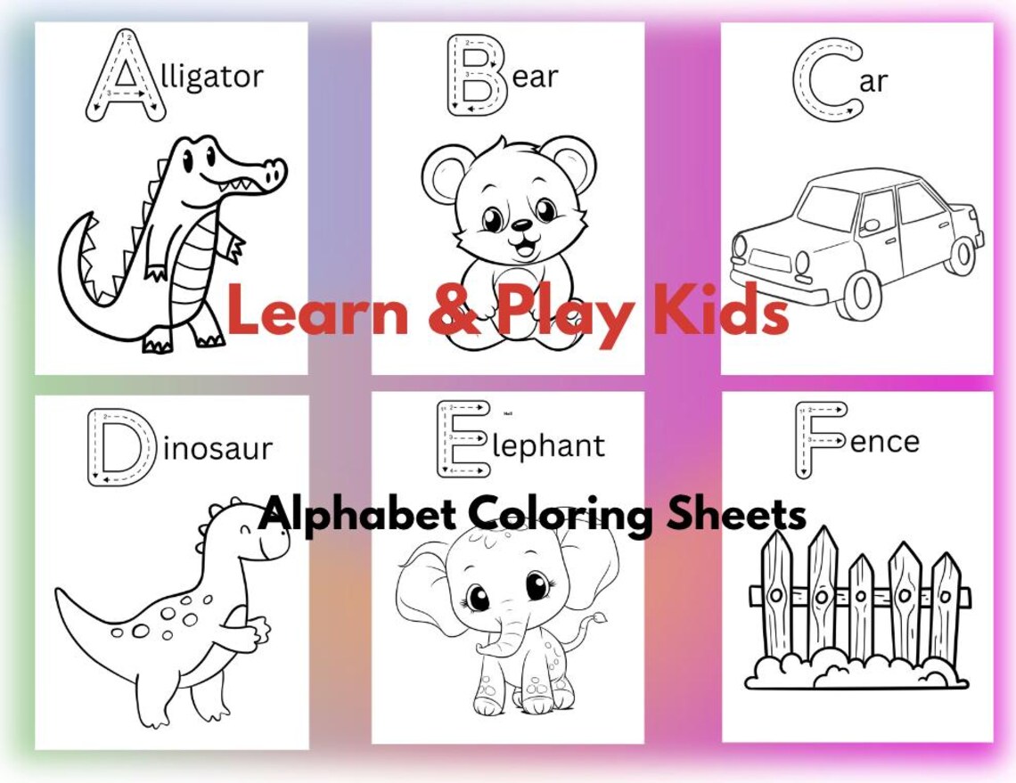 Alphabet Coloring Pages, Letters ABC Coloring Sheets, A-Z A to Z - Etsy