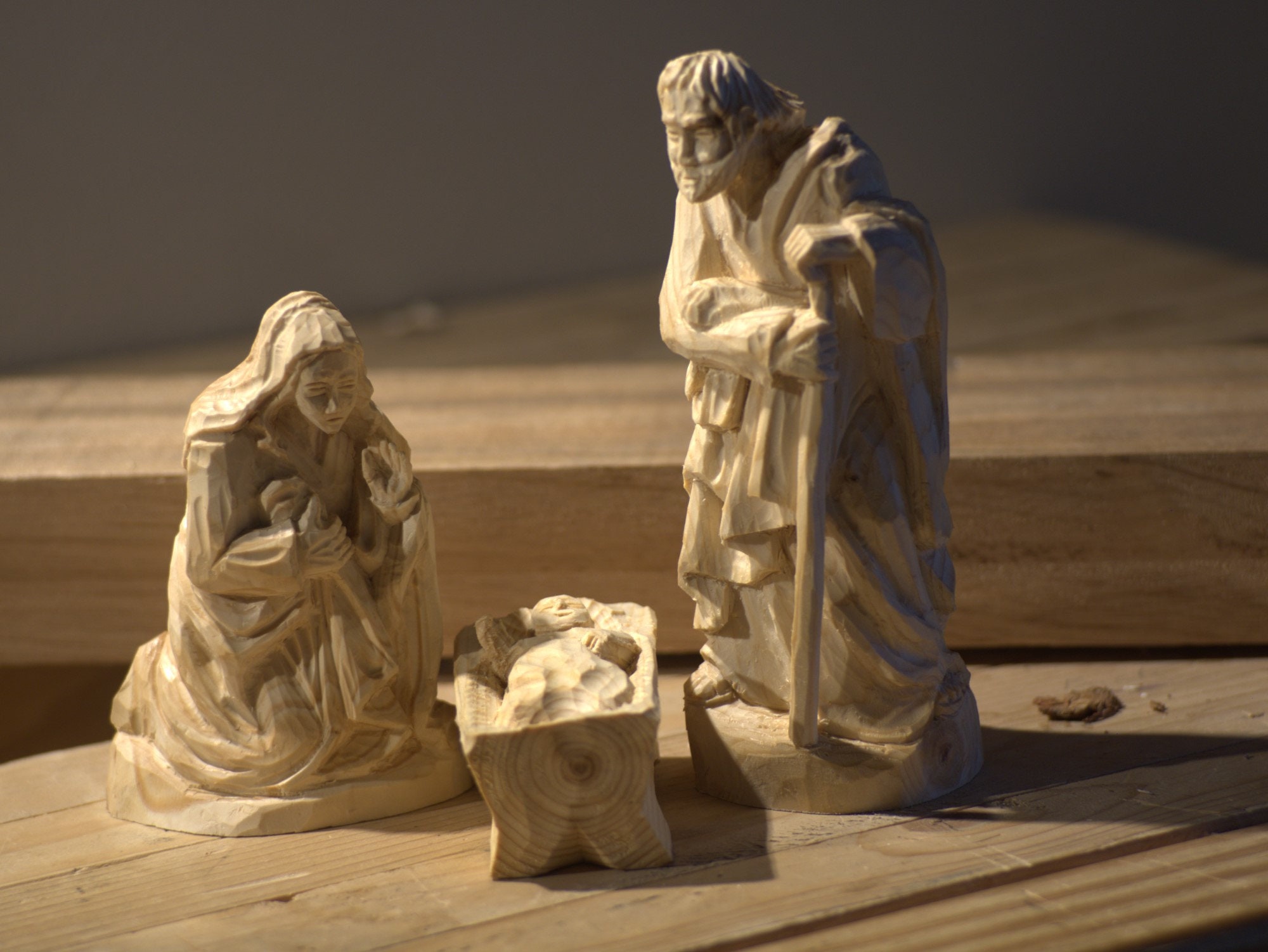 Handcarved Nativity Set joseph, Mary and Jesus - Etsy