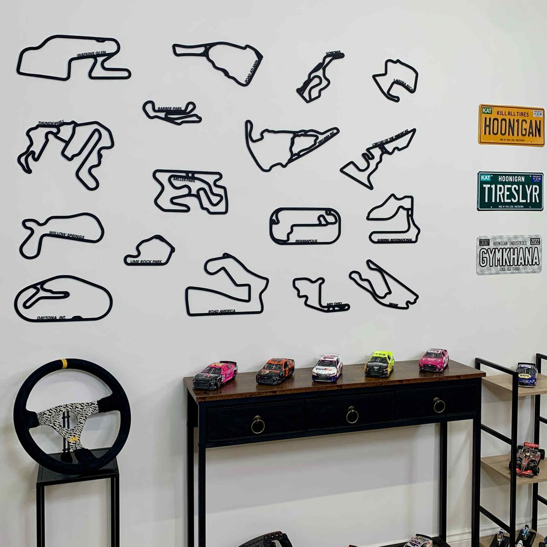 USA Race Tracks Collection Wall Display - Classic Style - Etsy
