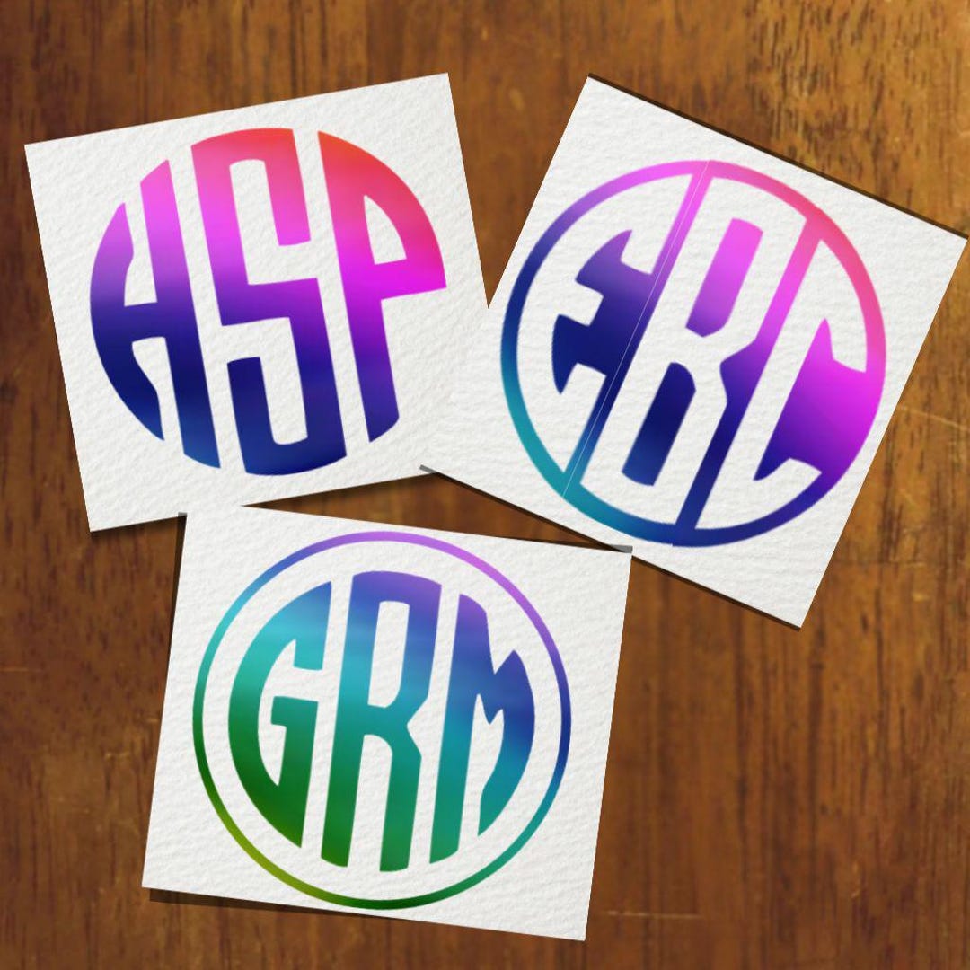 Free Shipping* Monogram Decal Sticker | Circle Monogram Decals ...