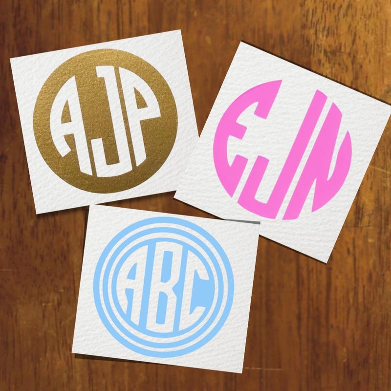 Monogram Car Decal - Etsy