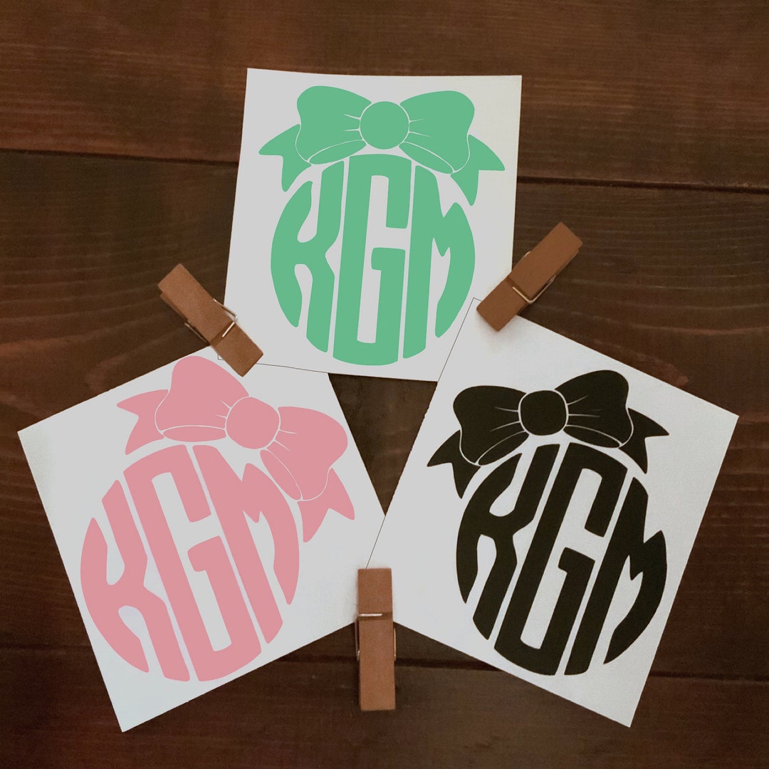 Free Shipping* Monogram Decal Circle Monogram Sticker Custom Car Decal ...