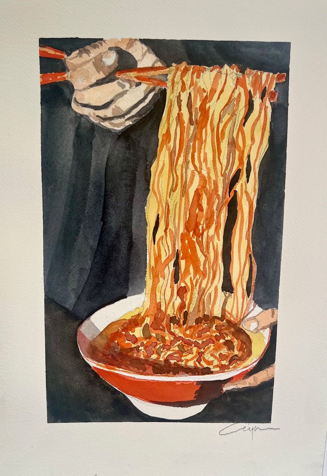 Spaghetti Dinner Watercolor - Etsy