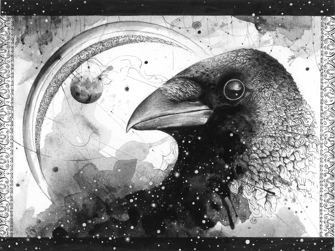 Cuervo Cósmico Fine Art Print - Etsy España