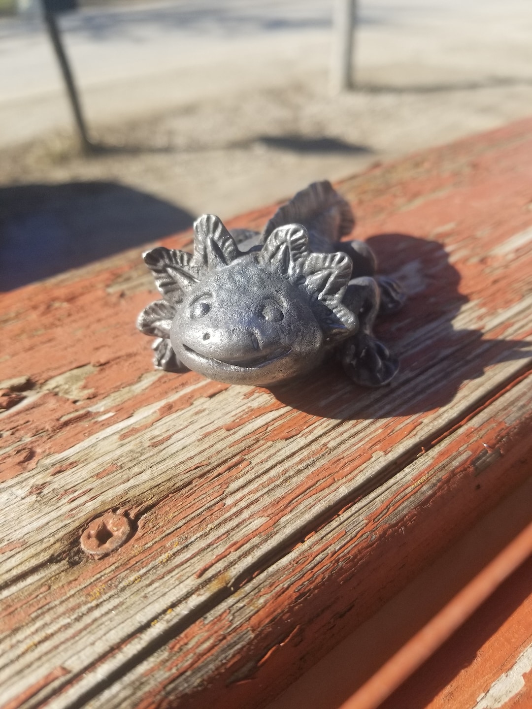 Hand Cast Pewter Axolotl Salamander Statue Statuette Memory Gift - Etsy