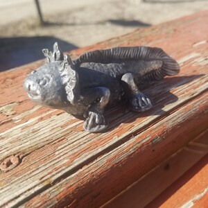 Hand Cast Pewter Axolotl Salamander Statue Statuette Memory Gift - Etsy
