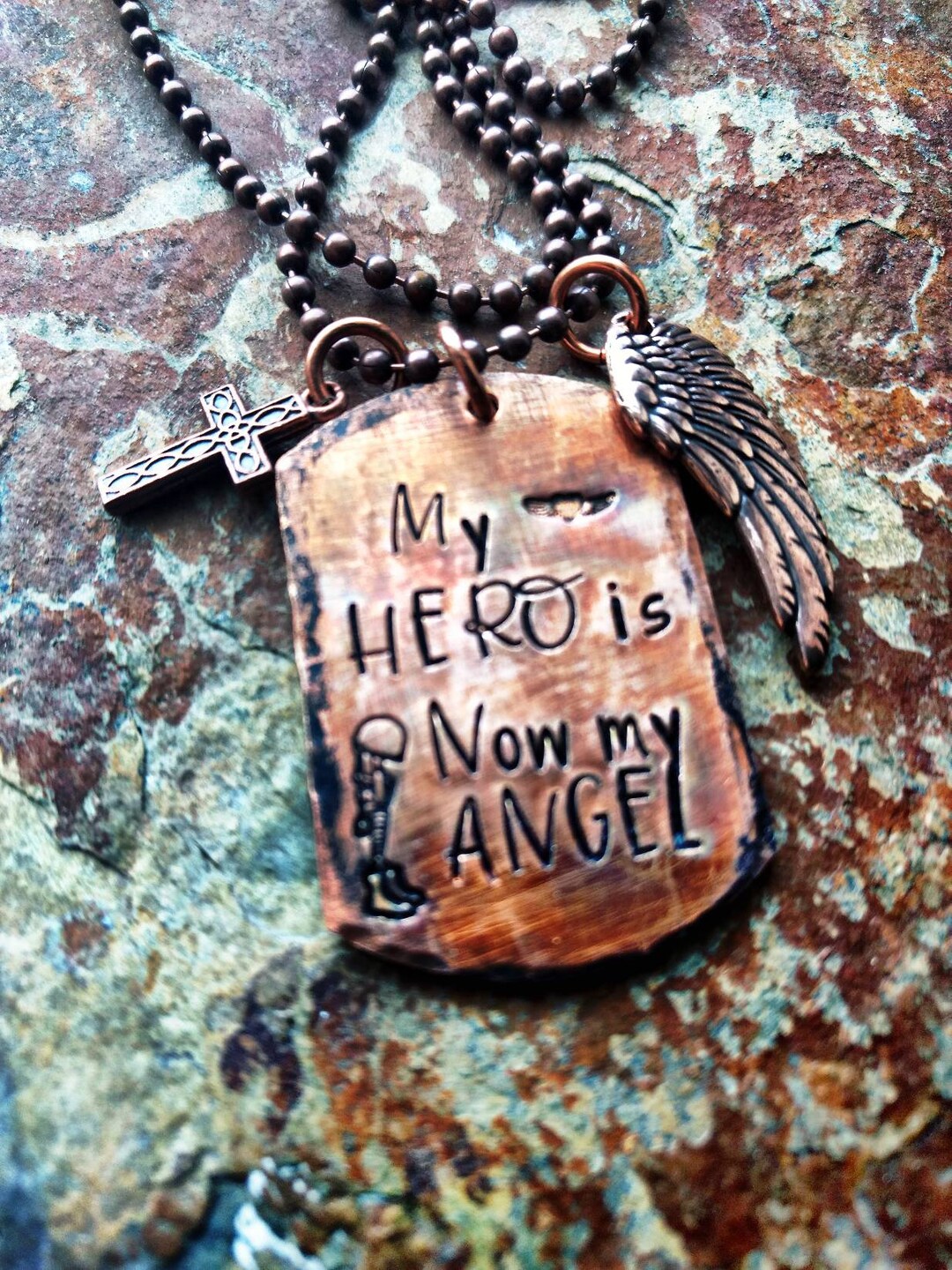 Hero Angel Dogtag Dog Tag Battle Cross Battlecross Necklace Cross Wing ...