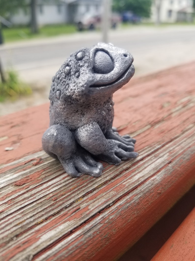 Hand Cast Pewter Cute Frog Statue Statuette Memory Gift - Etsy