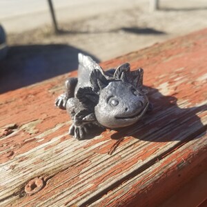 Hand Cast Pewter Axolotl Salamander Statue Statuette Memory Gift - Etsy