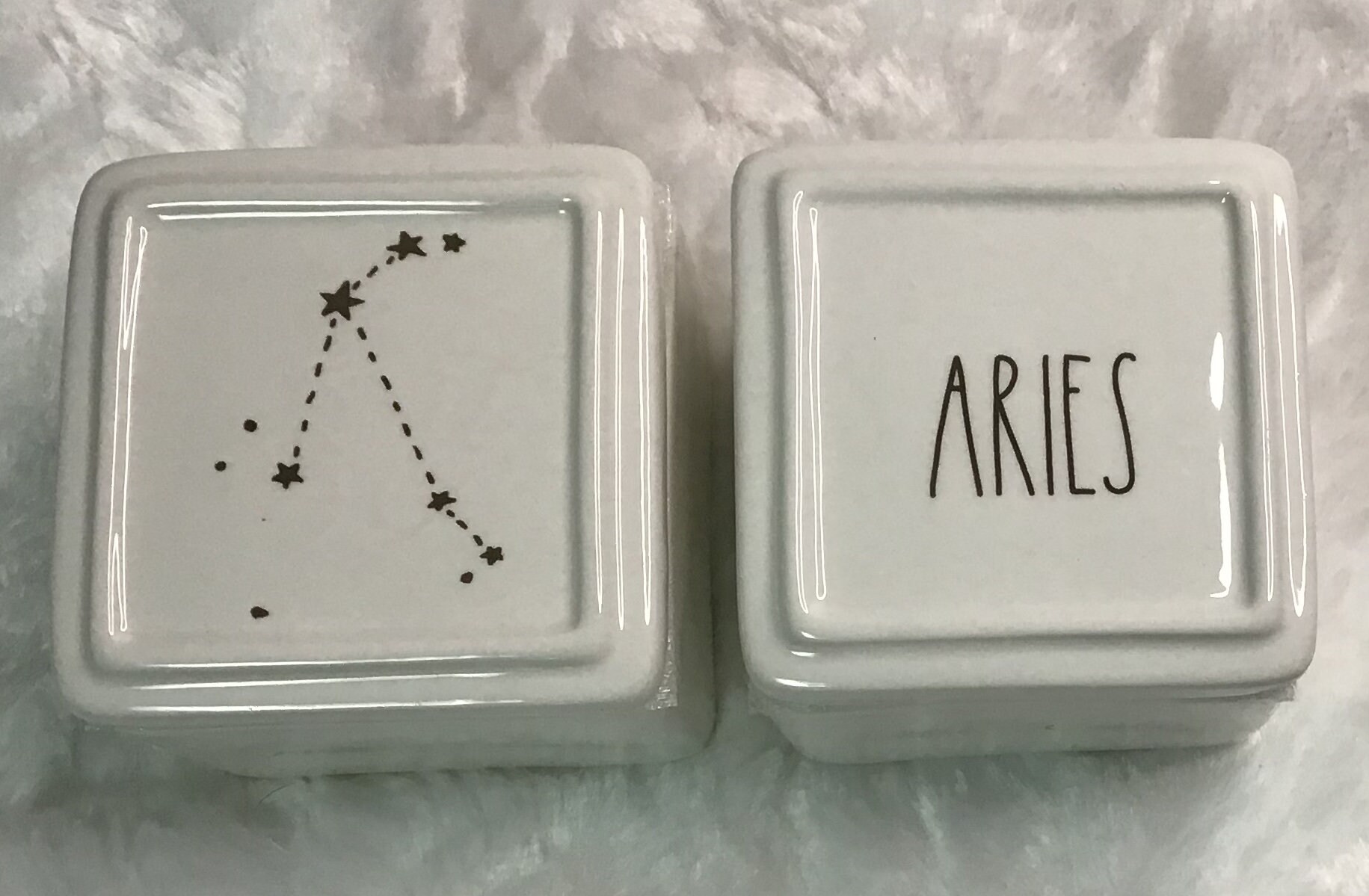 Rae Dunn aries Zodiac Trinket Boxes set of 2 - Etsy