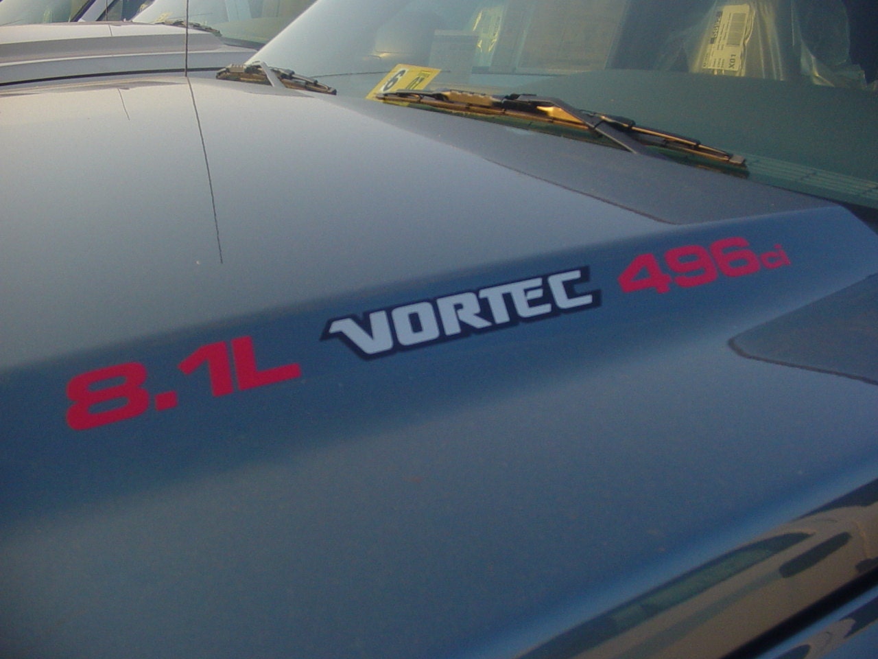 8.1L Vortec 496ci Three Colored Hood Decals : Fits Chevrolet Silverado ...