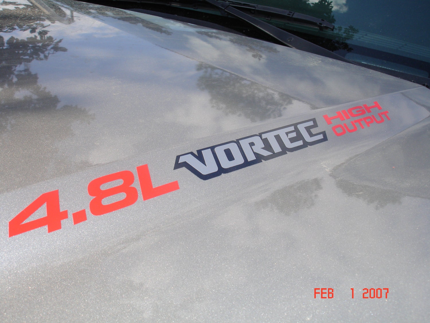 4.8L Vortec High Output Three Colored Hood Decals : Fits Chevrolet ...