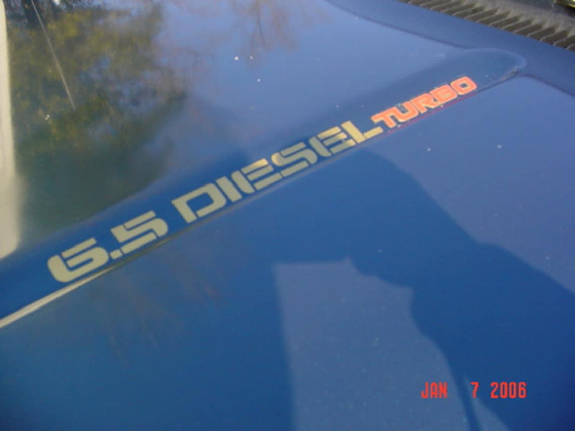6.5L TURBO DIESEL Hood Decals Set of Two Fits Chevy GMC Trucks and Suv ...