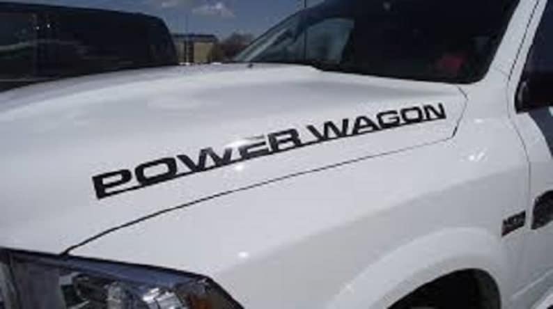 Dodge POWER WAGON Hood Letter Replacement Decals / Sticker +your Choice ...