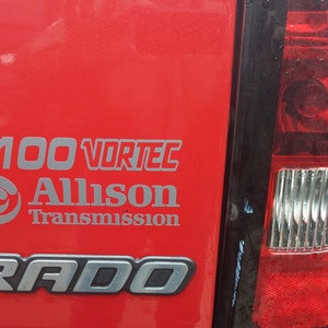 8100 Vortec Allison Transmission Door Badge Decals and Tailgate Sticker ...