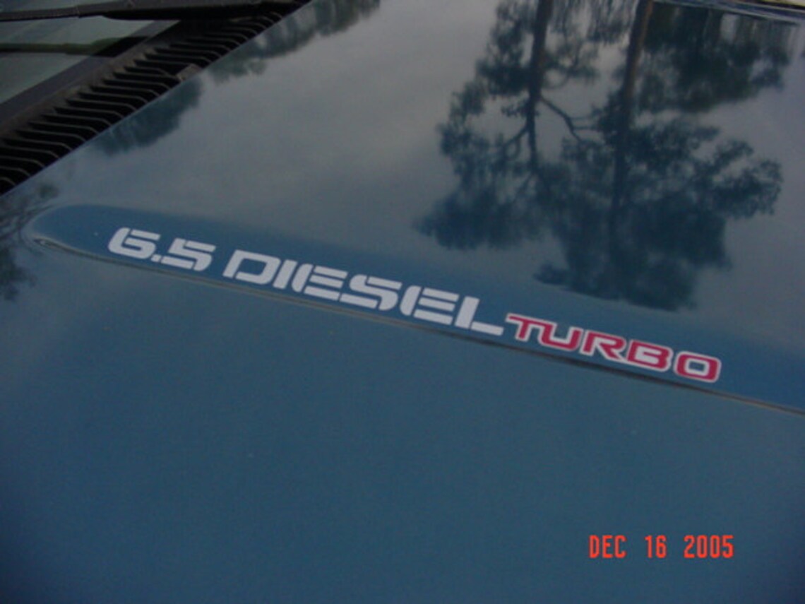 6.5L TURBO DIESEL Hood Decals Set of Two Fits Chevy GMC Trucks and Suv ...