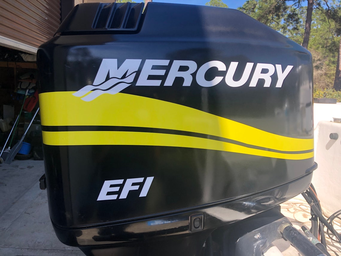 MERCURY Boat Motor Cowl DECAL Replacement Set in Yellow | Etsy