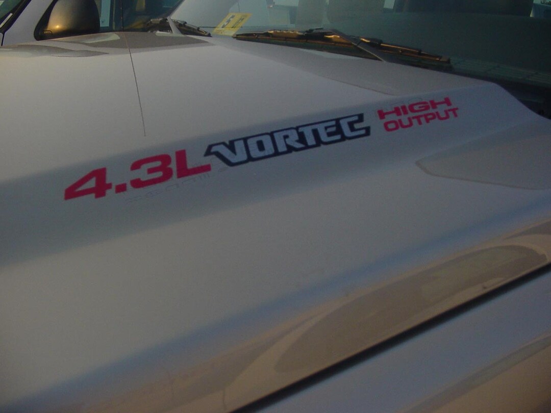 4.3L Vortec High Output Three Colored Hood Decals : Fits Chevrolet ...