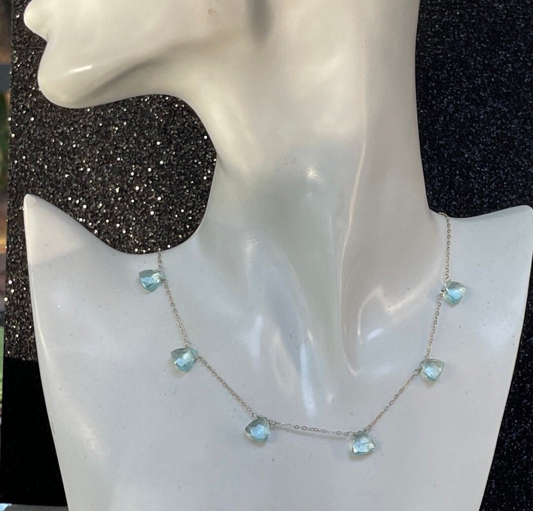 Aqua Blue Ice Crystal Necklace - Etsy
