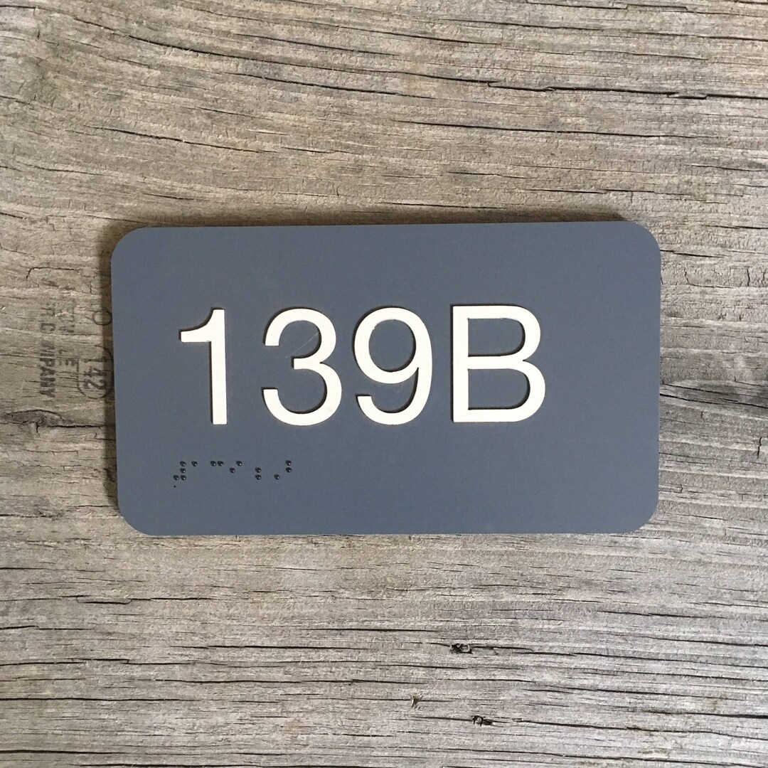 Interior Room Number Sign, Raised Plastic Lettering, Braille - Etsy