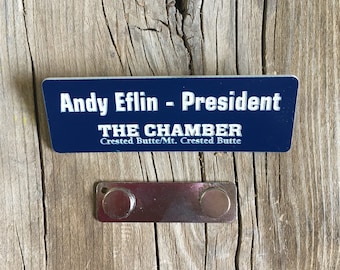 Name Tags Custom Name and Logo Pin Back 3 X 1.25 - Etsy