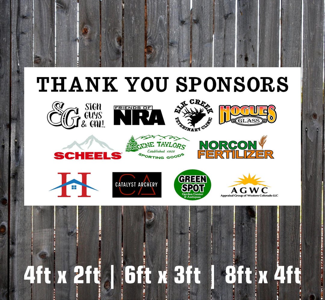 Personalized Sponsor Appreciation Banner: Custom Display Sign for ...
