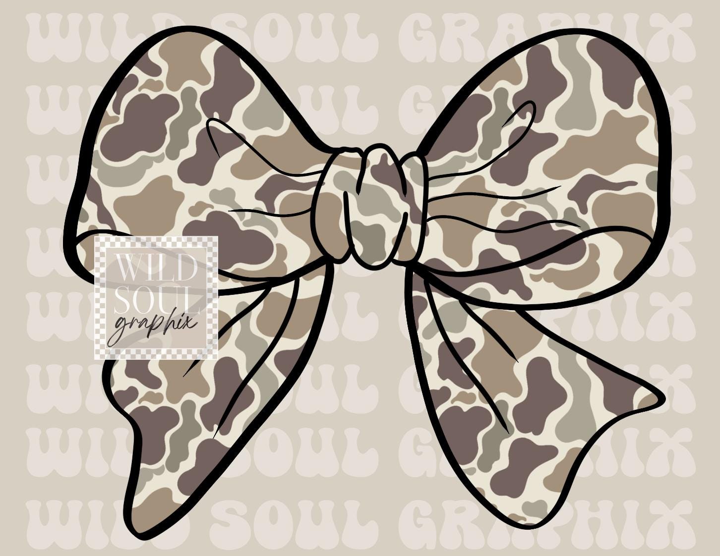 Camo Coquette Bow| Camo Bow| Retro Camo Bow| Duck Camo - Etsy