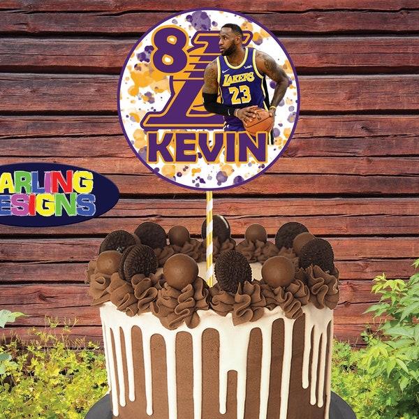 Lakers Birthday Cake Topper - Etsy