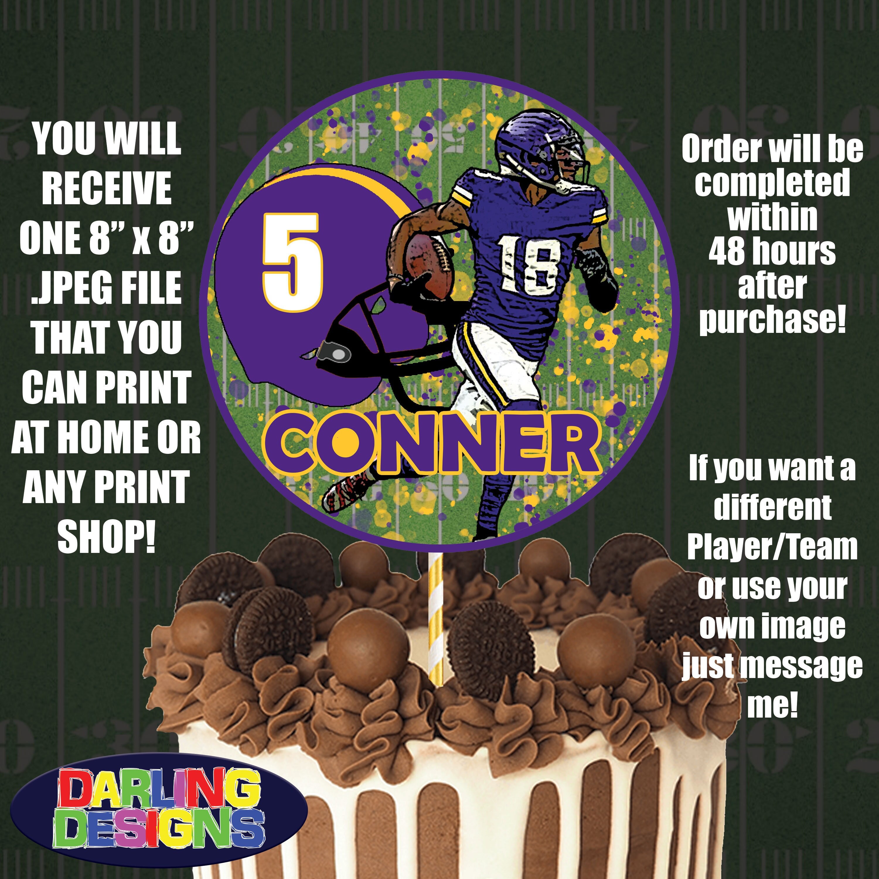 Football Birthday Cake Topper High Quality 300 DPI You Print - Etsy