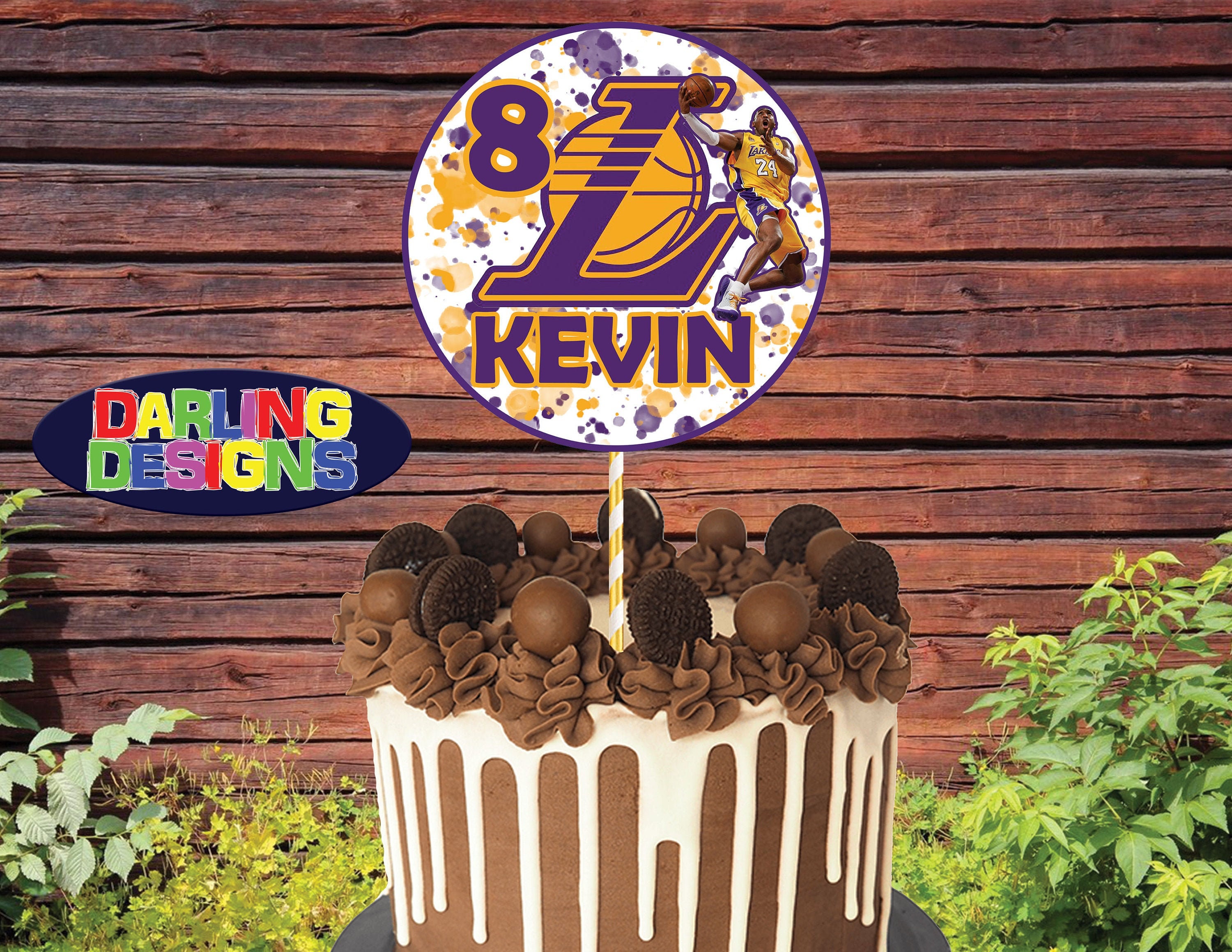 NBA Los Angeles Lakers Birthday Cake Topper High Quality 300 - Etsy UK