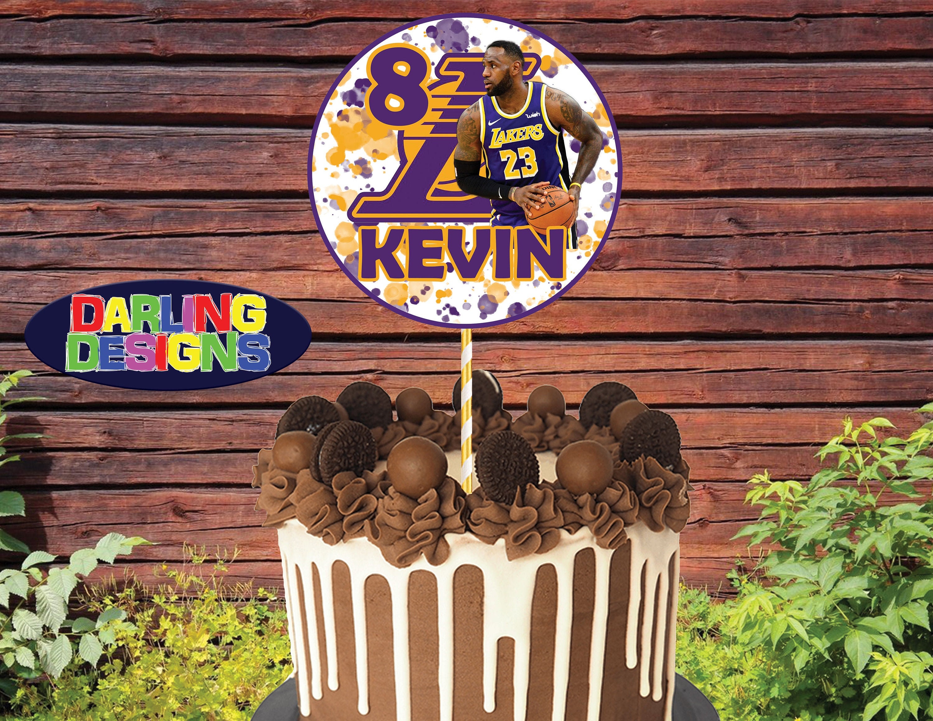 NBA Los Angeles Lakers Birthday Cake Topper High Quality 300 - Etsy